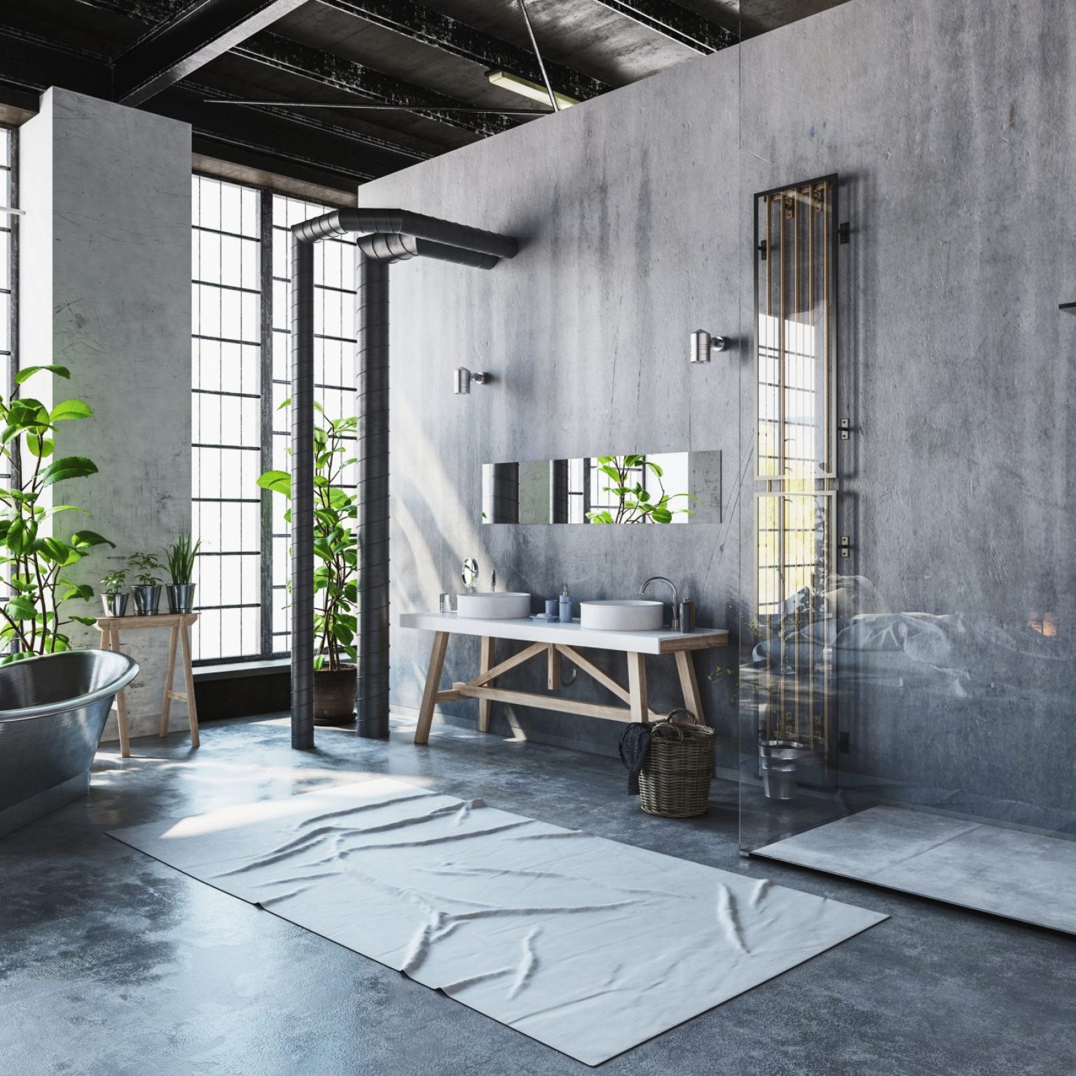 bagno industrial chic - Solid Renner